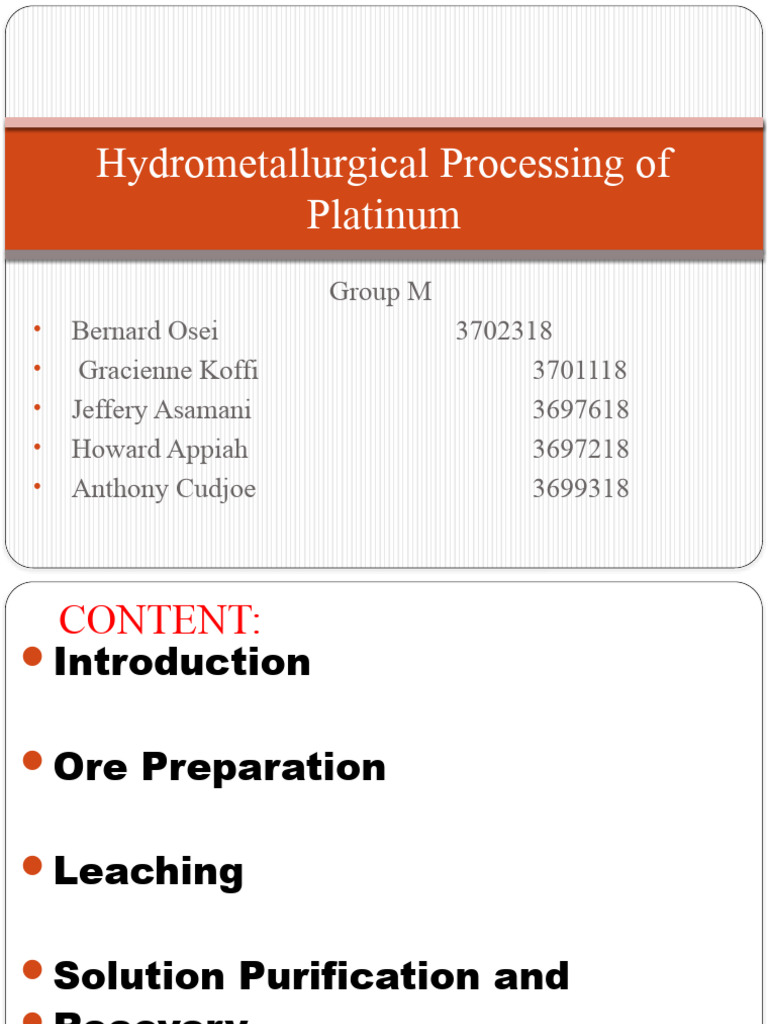 Mete 352 PPT GROUP M | PDF | Platinum | Ore