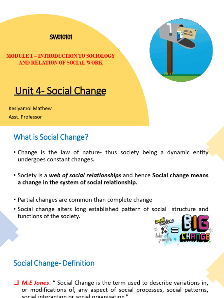 Social Change in Sociology | PDF | Sociocultural Evolution | Evolution