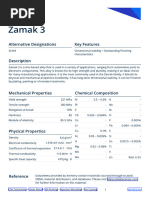 Zamak 5 Data Sheet | PDF | Strength Of Materials | Alloy