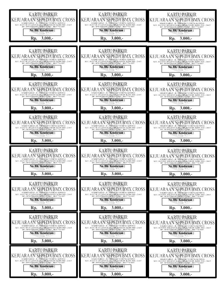 508997306-contoh-Kartu-Parkir | PDF