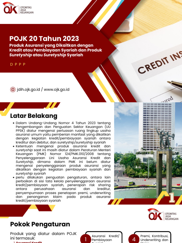 POJK 20/2023: Asuransi Kredit Syariah | PDF
