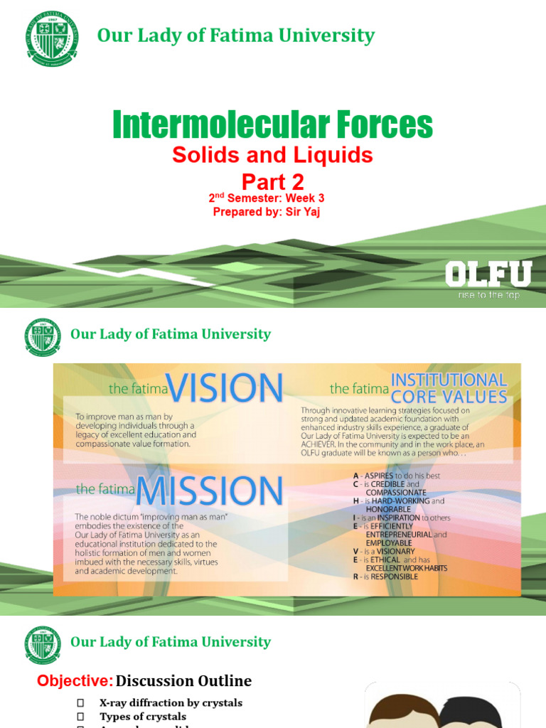 WEEK 3 Intermolecular Forces of Liquids and Solids Part 2 PPT - GC2 | PDF | Crystal | X Ray ...