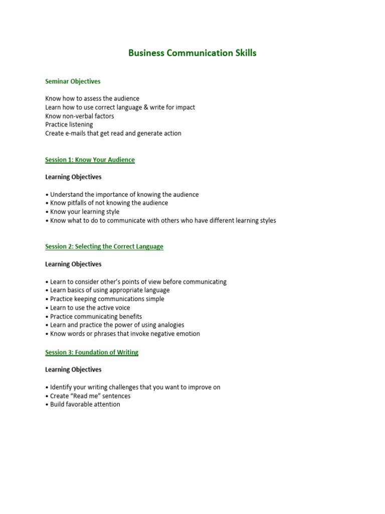 Business Communication Skills | PDF