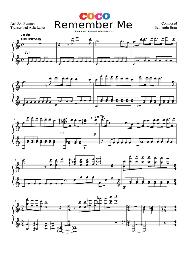 COCO RememberME Piano | PDF