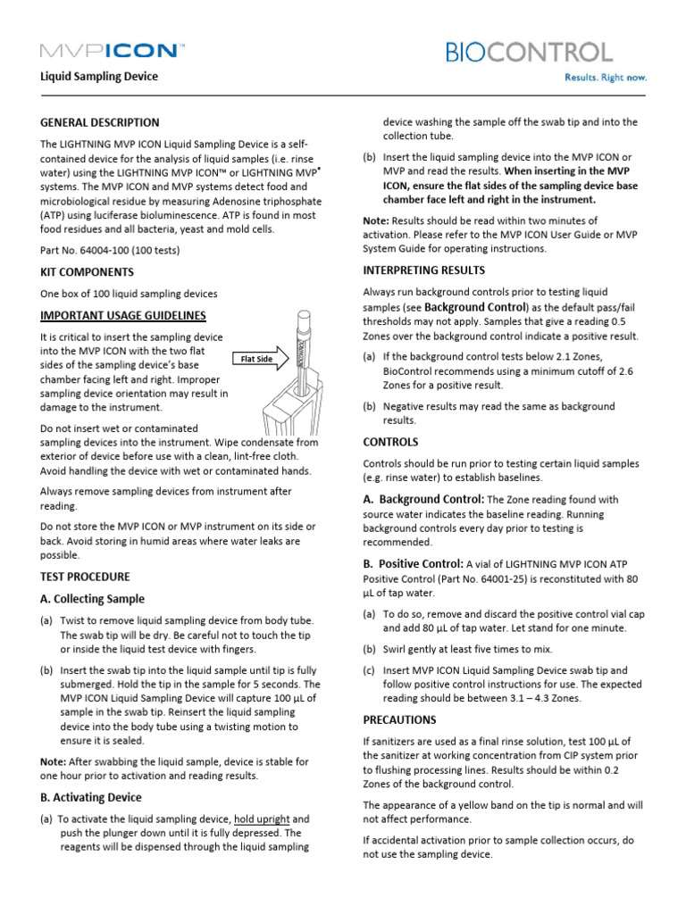 Hisopos ATP Liquidos | PDF | Water