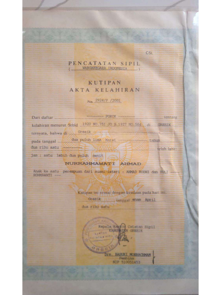 Scan Akte Kelahiran | PDF