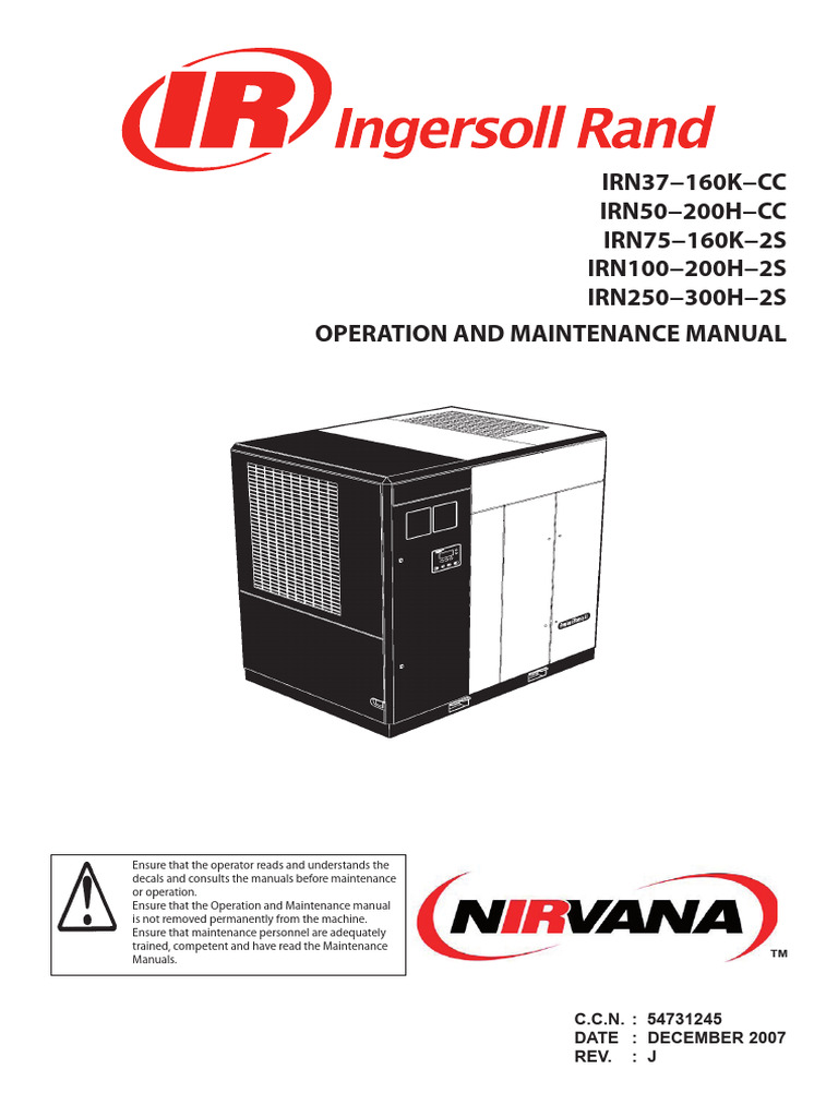 Ingersoll Rand Irn100 200h 2s User Manual | PDF | Valve | Elevator