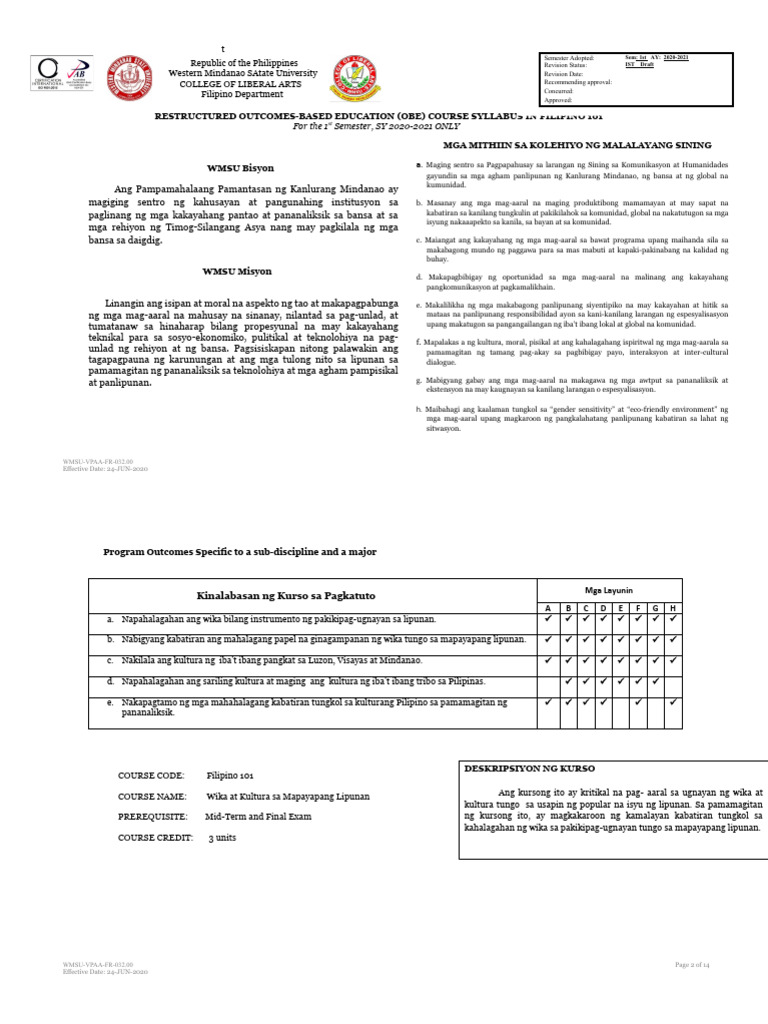Filipino 101 | PDF