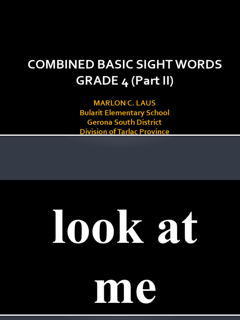 Combined Basic Sight Words Grade 3 4 Part II | PDF