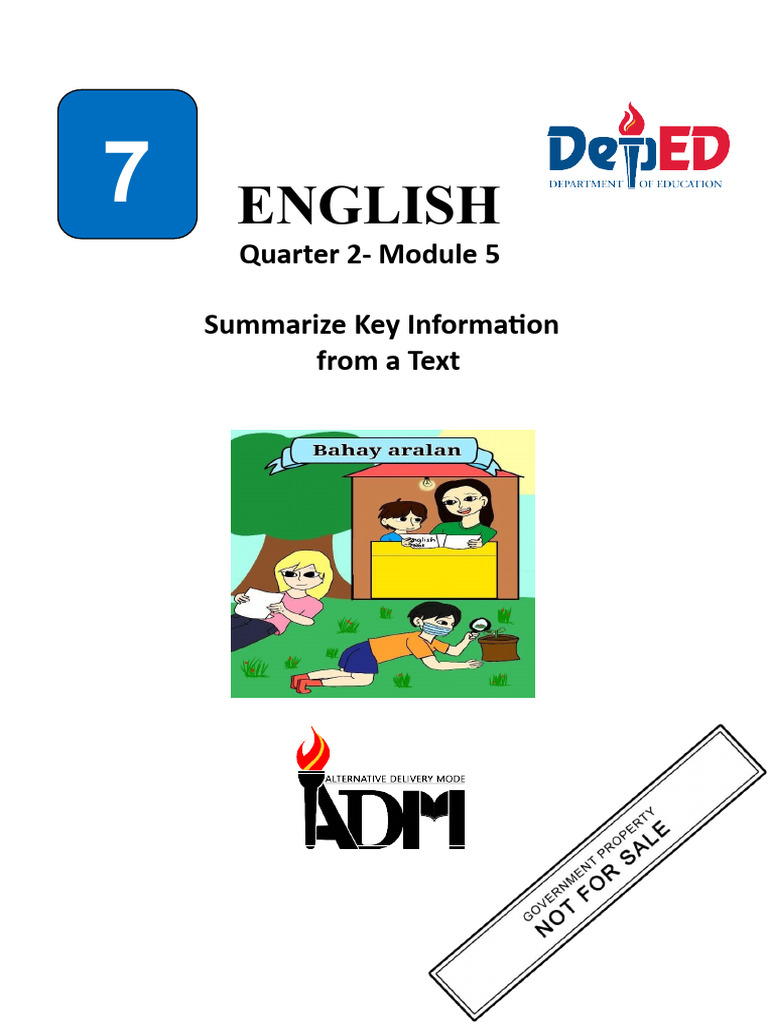 English 7 Quarter 2 Module 5 3 Pptx Summarizing A Text Pdf