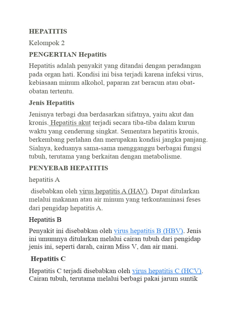 Panduan Lengkap tentang Hepatitis | PDF