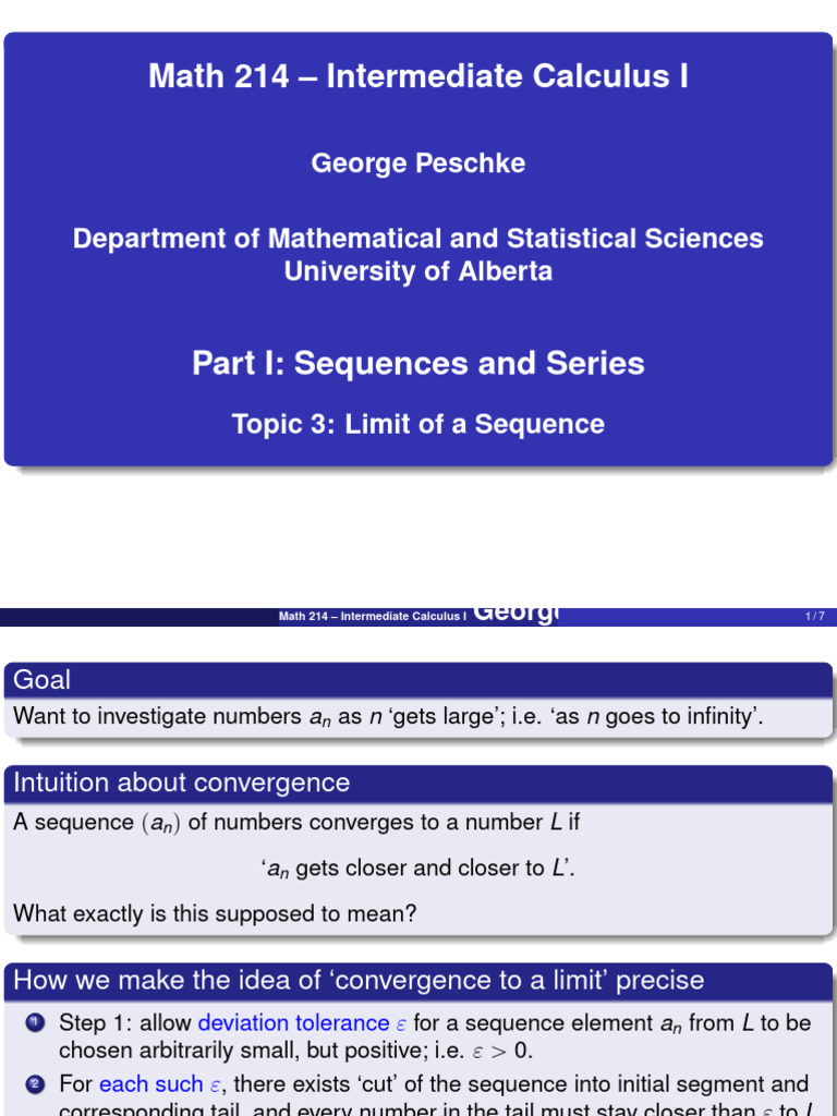 03 Limits Pdf Limit Mathematics Sequence