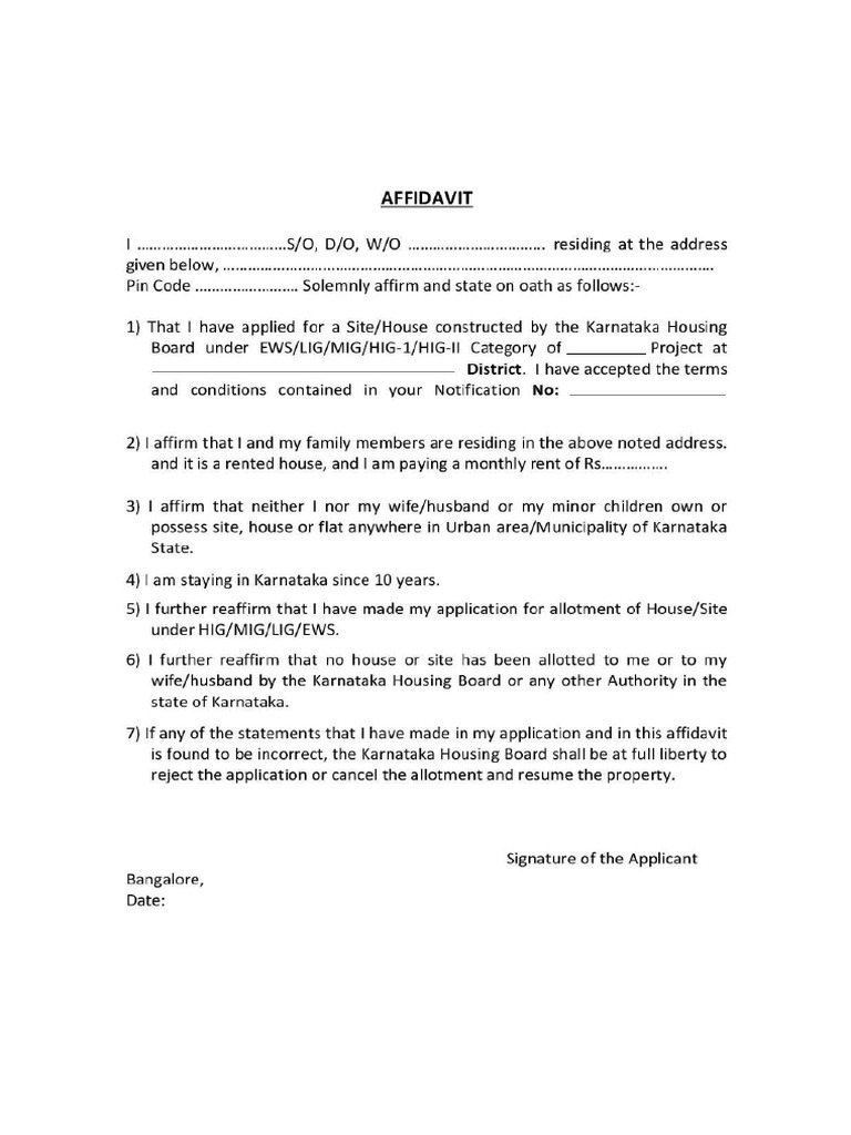 Affidavit Format | PDF