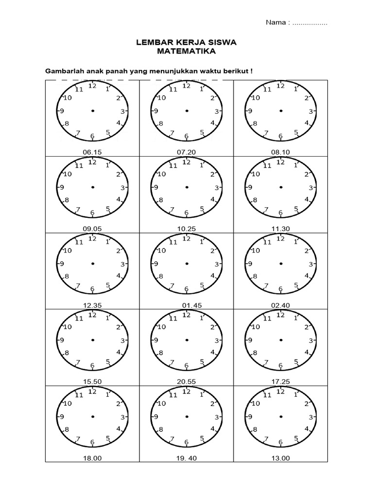 Menggambar jarum jam | PDF