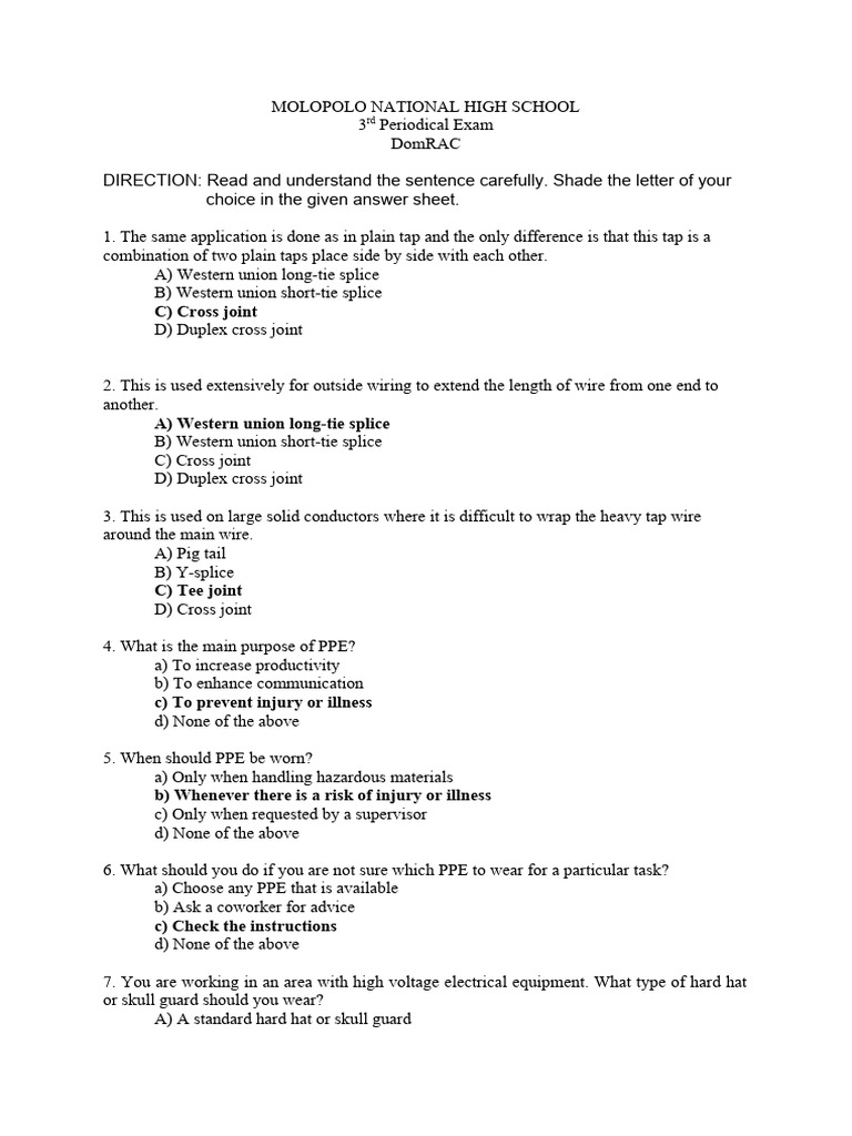 RAC Exam D | PDF | Personal Protective Equipment | Occupational Safety ...