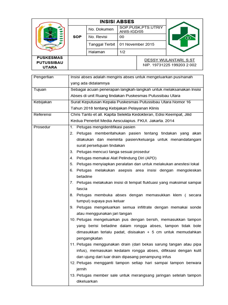 Sop Insisi Dan Drainase | PDF