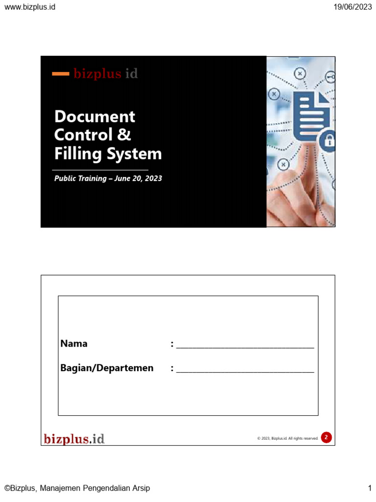 Training Document Control and Filing System (Rev. 00 - 19 Juni 2023) | PDF | Information ...