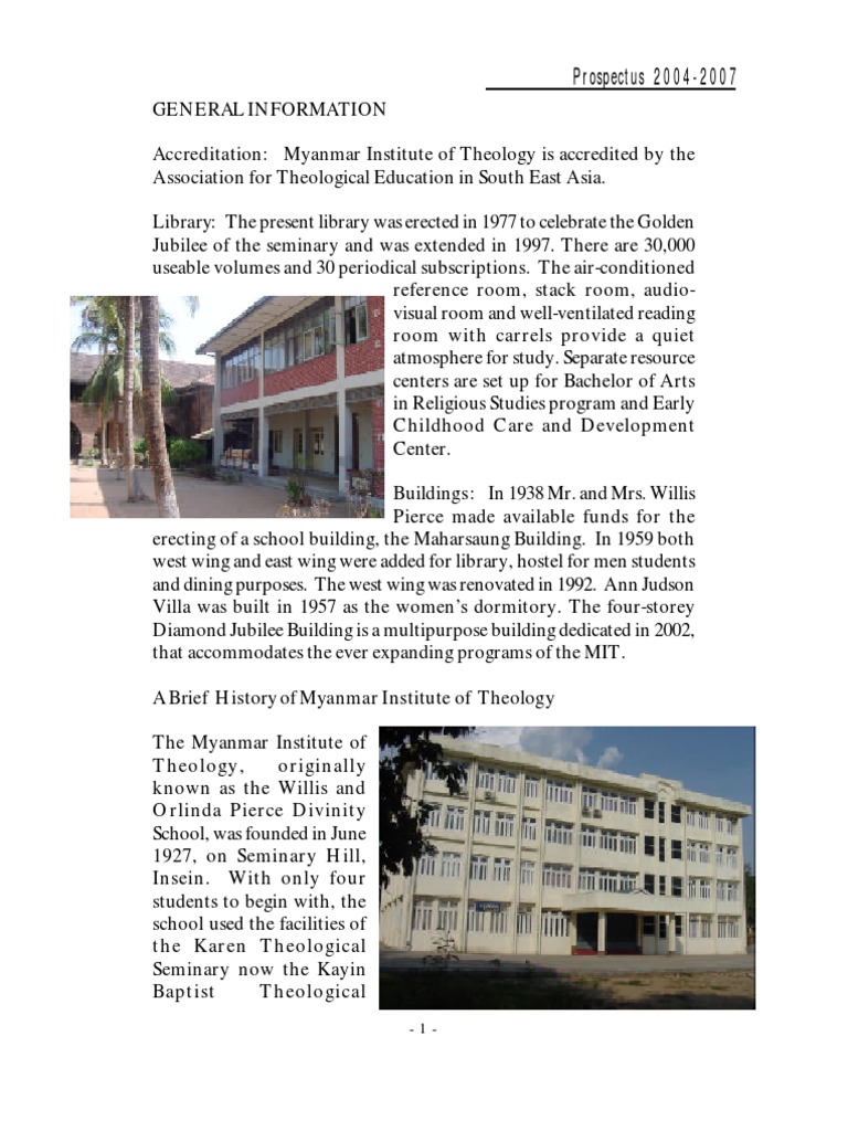 Myanmar Institute of Theology | Religion And Belief | Religious Education