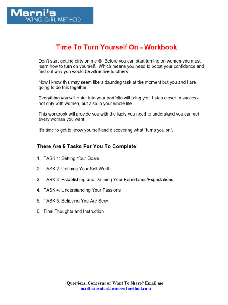 Its Time To Turn Yourself On Workbook1 | PDF | Self Esteem | Reason