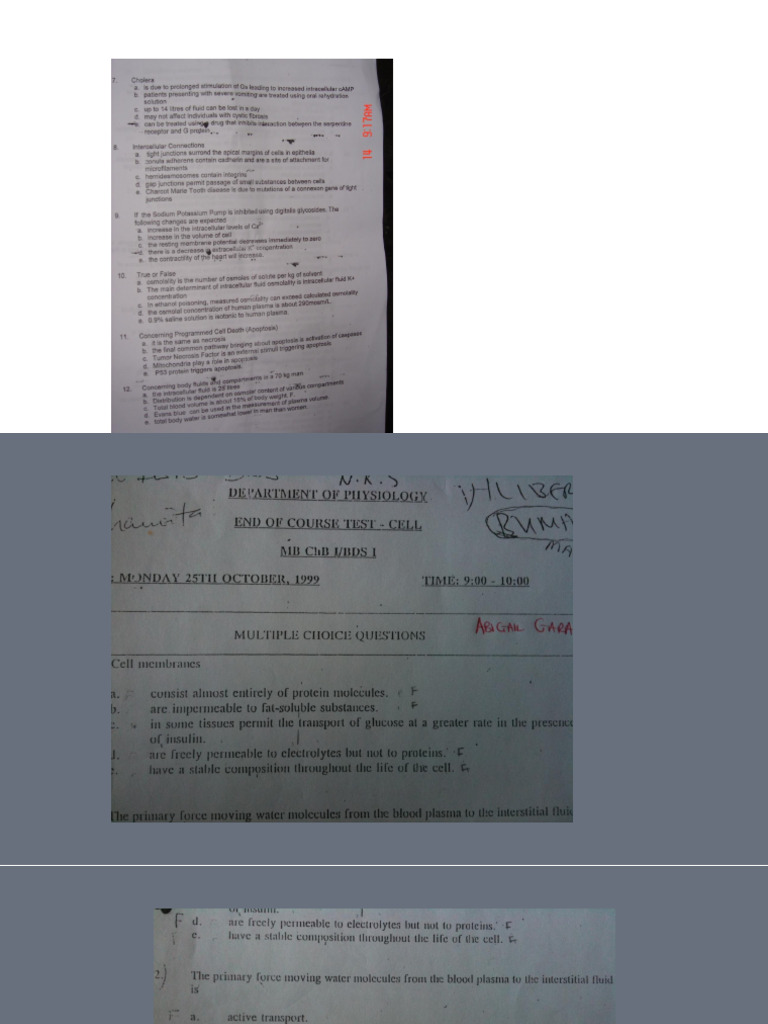 Cell MCQs | PDF | Cell Membrane | Receptor (Biochemistry)