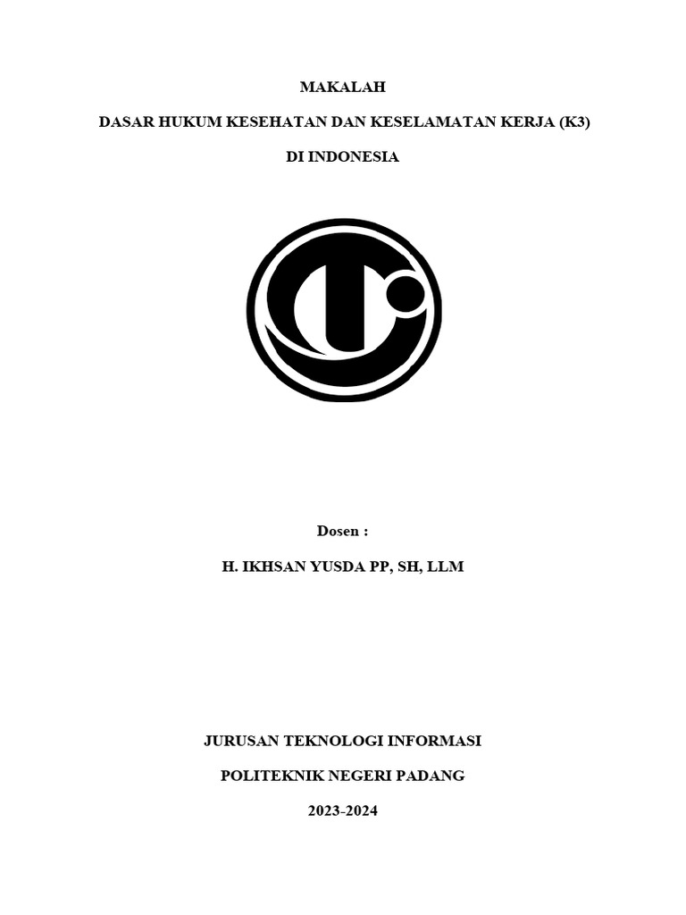 Modul TTG Dasar Hukum K3 Di Indonesia | PDF