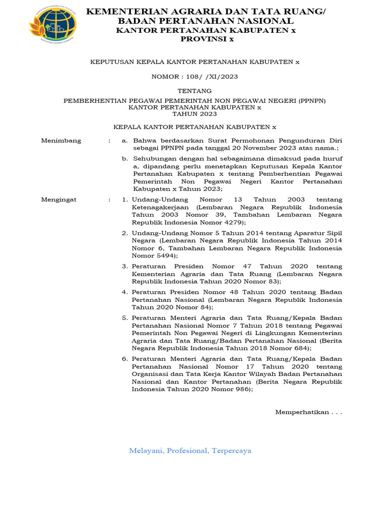 SK Pemberhentian PPNPN o | PDF