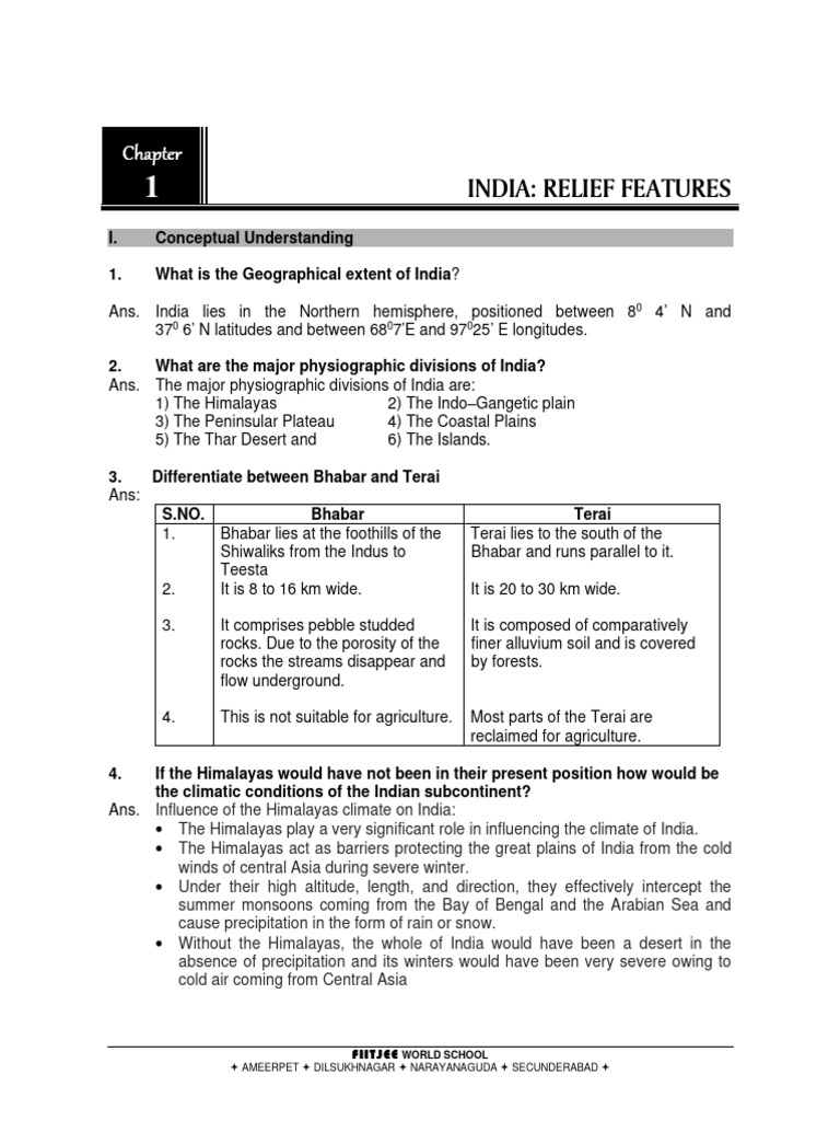 1-India Relief Features - 1-16 | PDF | Himalayas | Desert