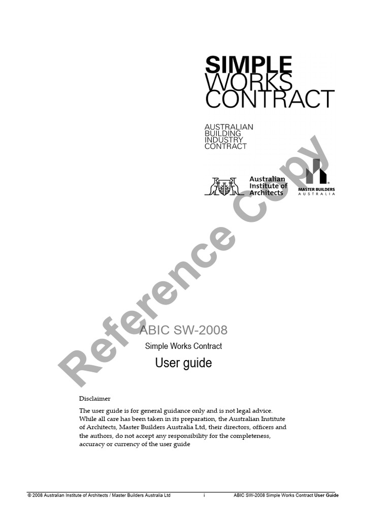 ABIC SW-2008 Contract Guide | PDF | Architect | Insurance