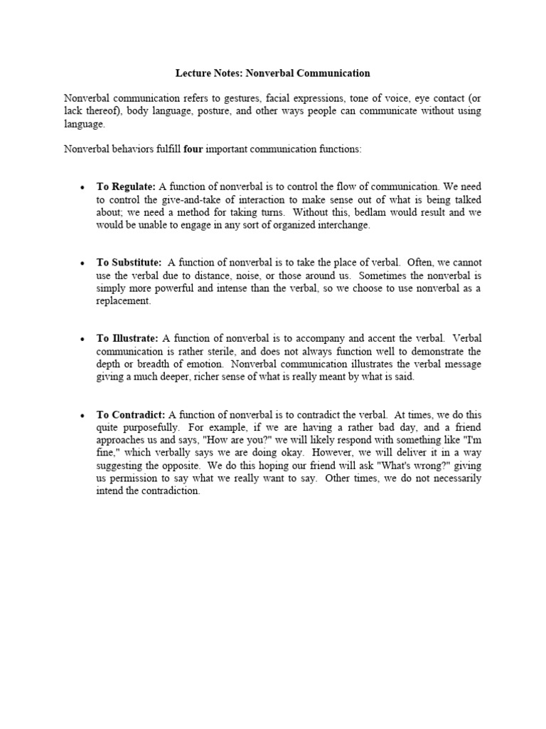 MODULE-3-LECTURE-NOTES (1) | PDF | Nonverbal Communication | Communication