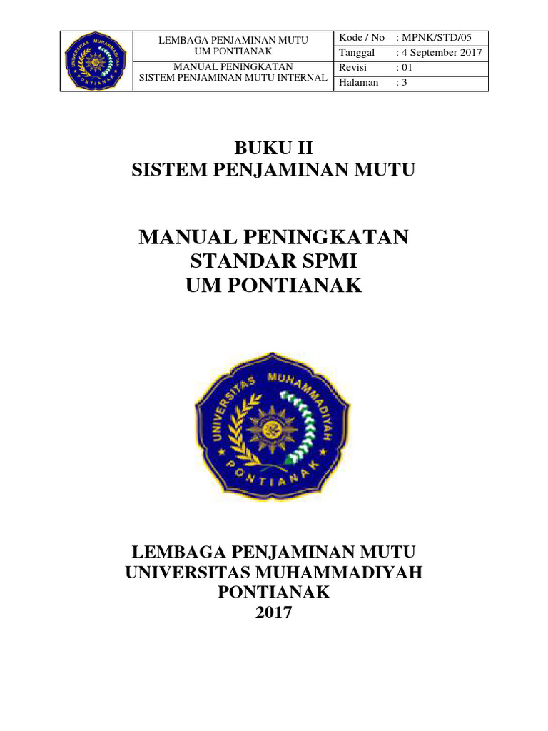 Dokumen Peningkatan Standar SPMI Institusi | PDF