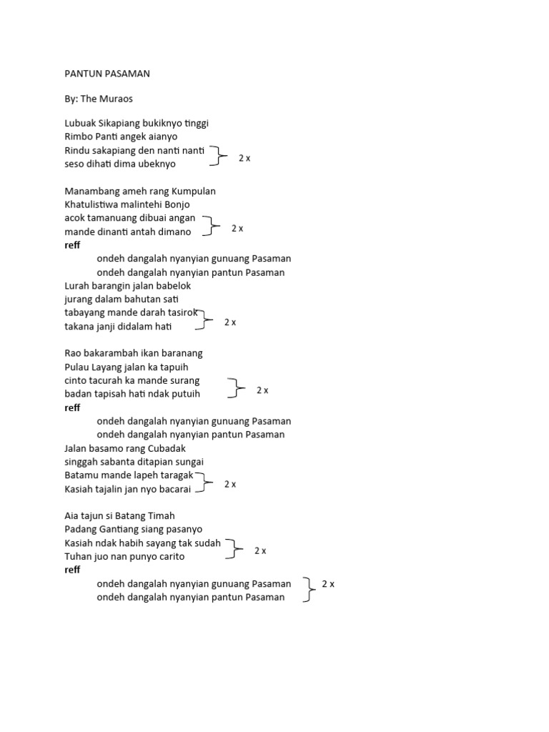 Pantun Pasaman | PDF