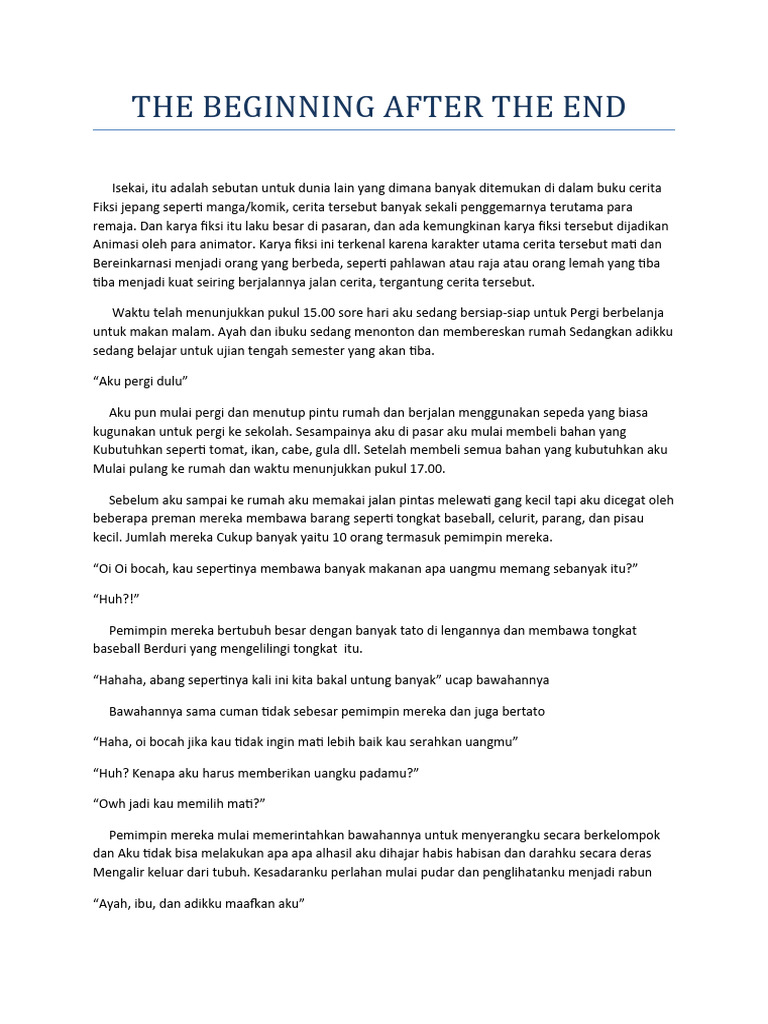 The Beginning After The End | PDF