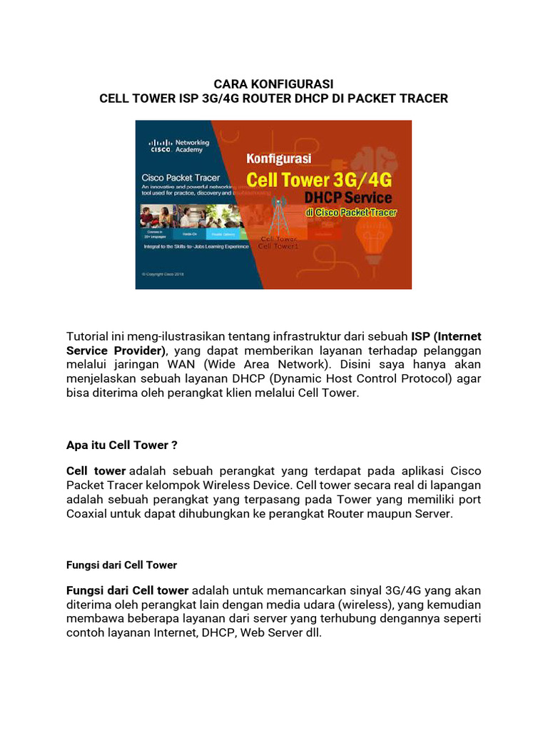 Konfigurasi Isp 3G-4G Cell Tower | PDF