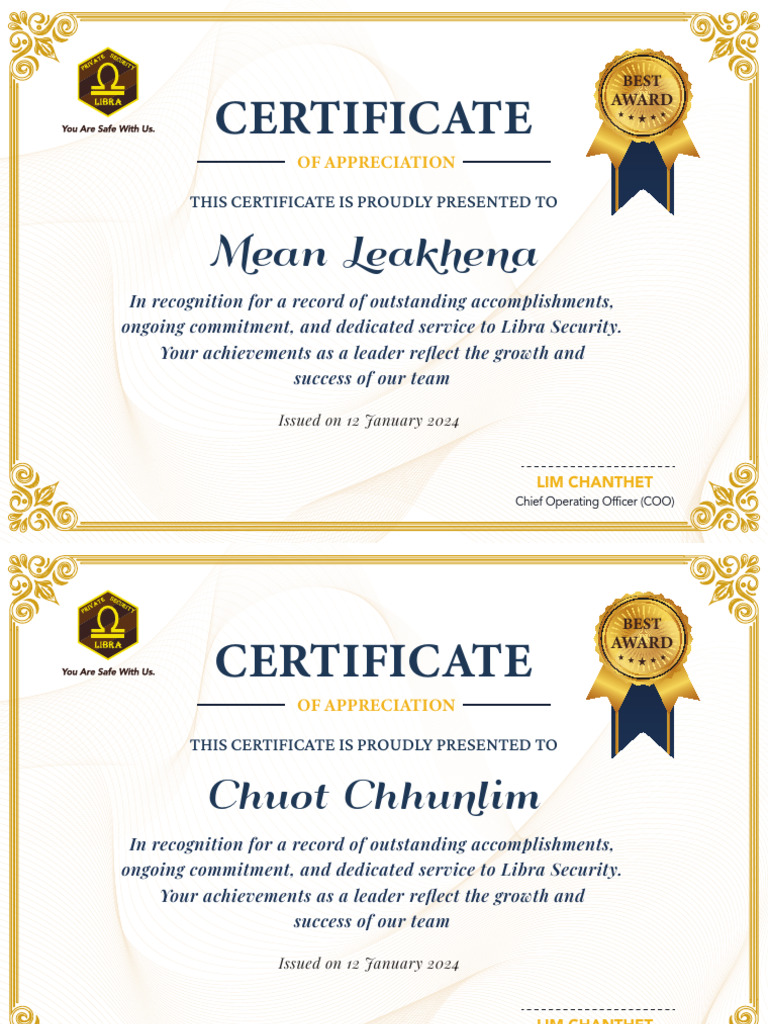 Best Award Certificates - Final | PDF | Chief Operating Officer ...
