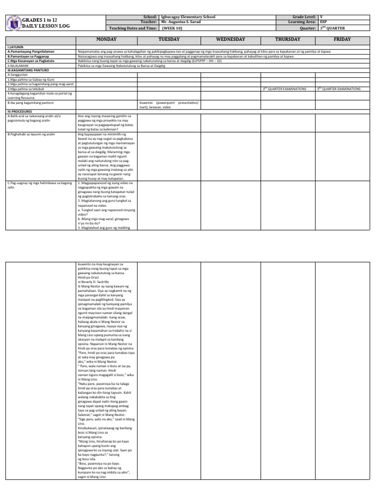 DLL_ESP 5_Q3_W10 | PDF