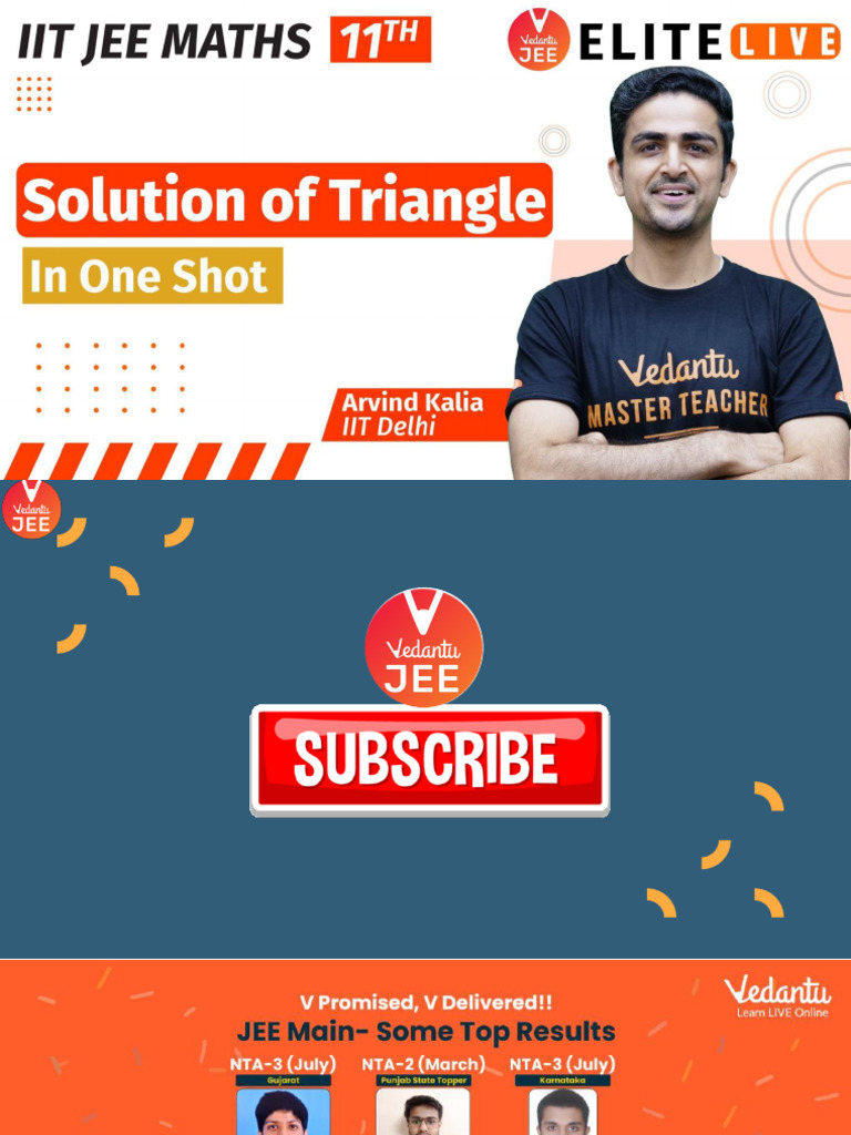 Solutions of Triangle in JEE Syllabus | PDF | Triangle | Area