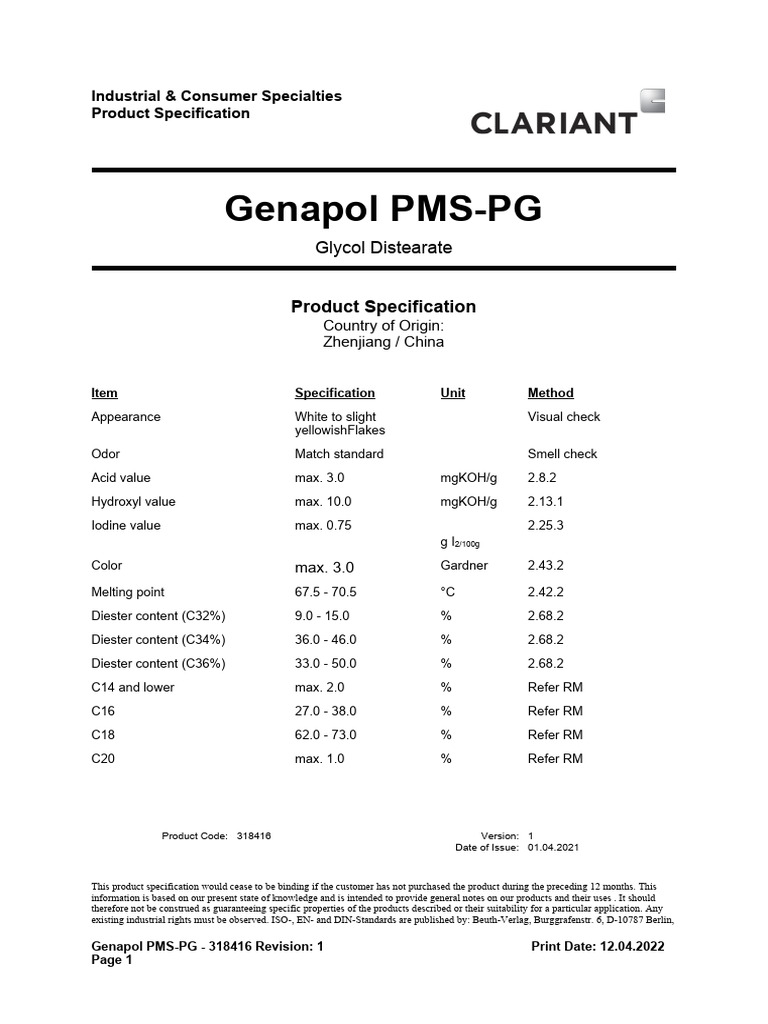 Genapol PMS-PG - 318416 - Revision 1 | PDF