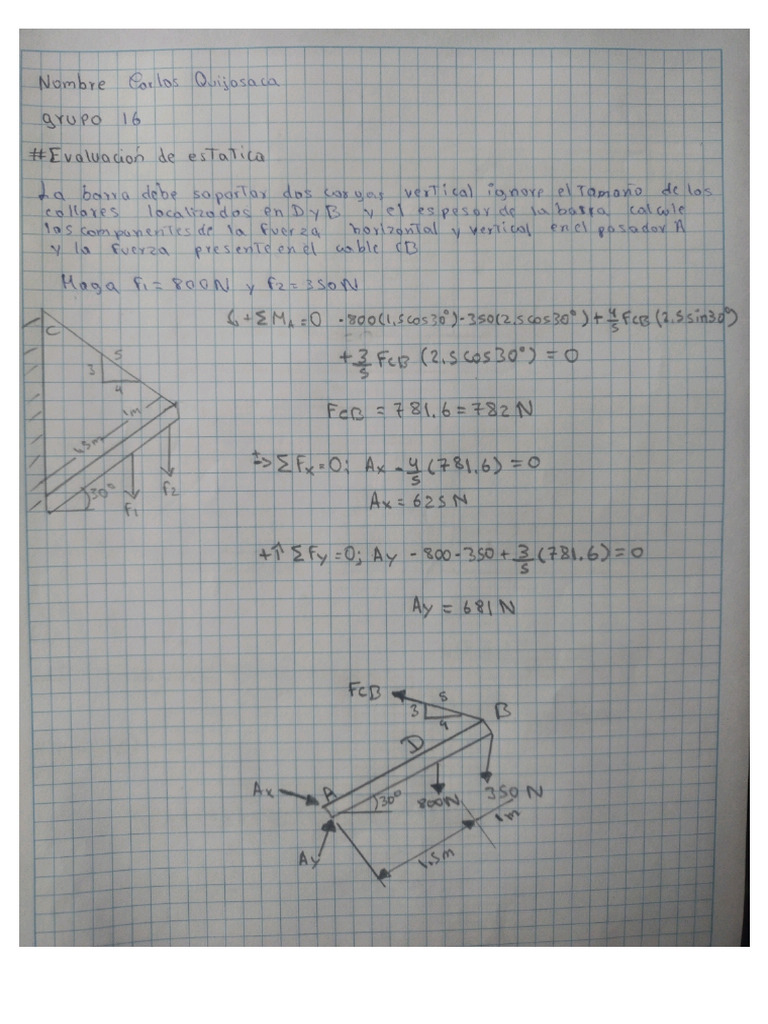 Prueba de Estatica | PDF