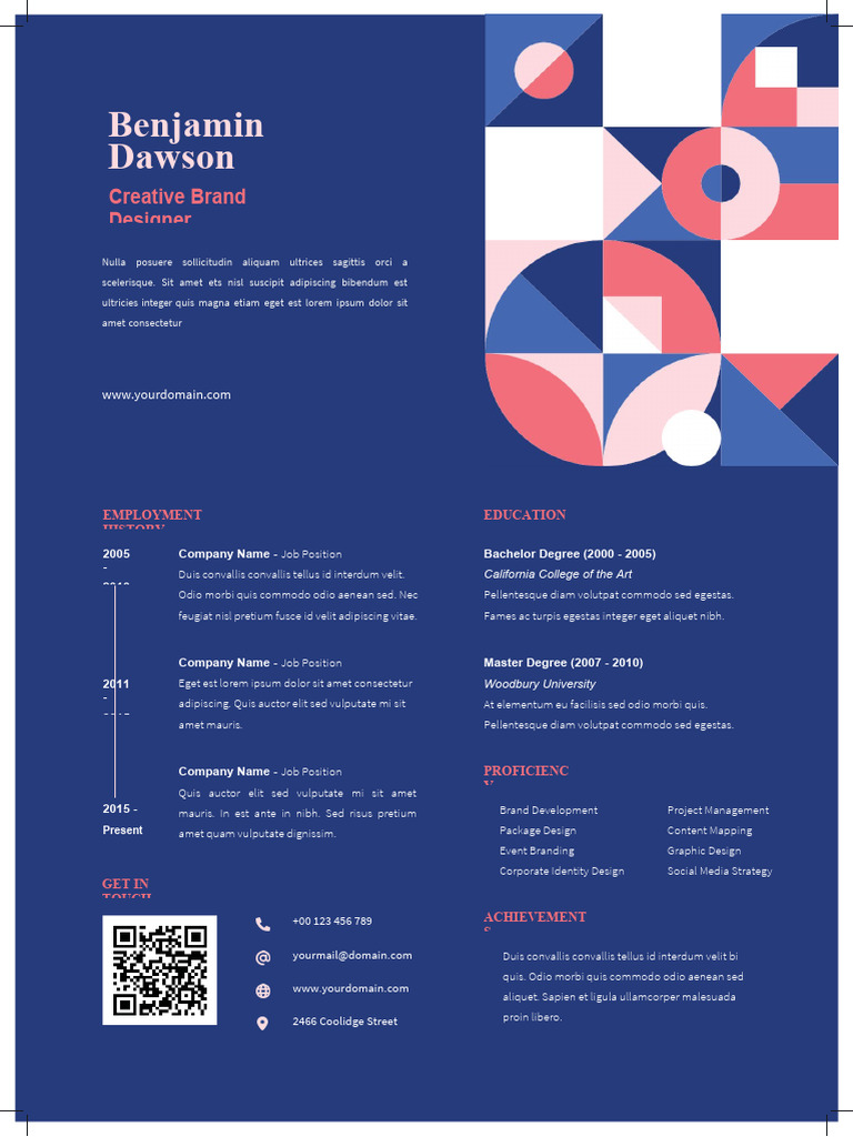 Bauhaus Shape-Creative Agency-Brand Designer CV Resume | PDF