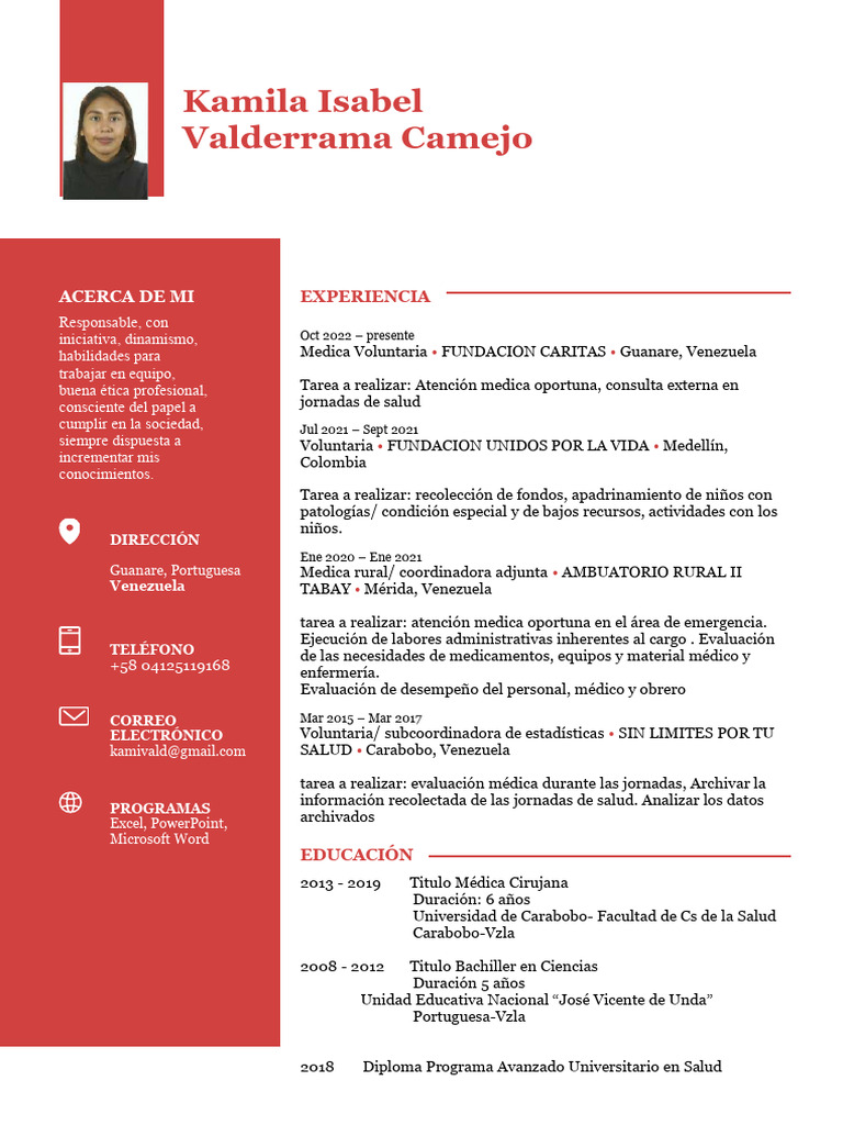 CV Kamila Titulo y Convalidacion | PDF | Educación más alta | Venezuela