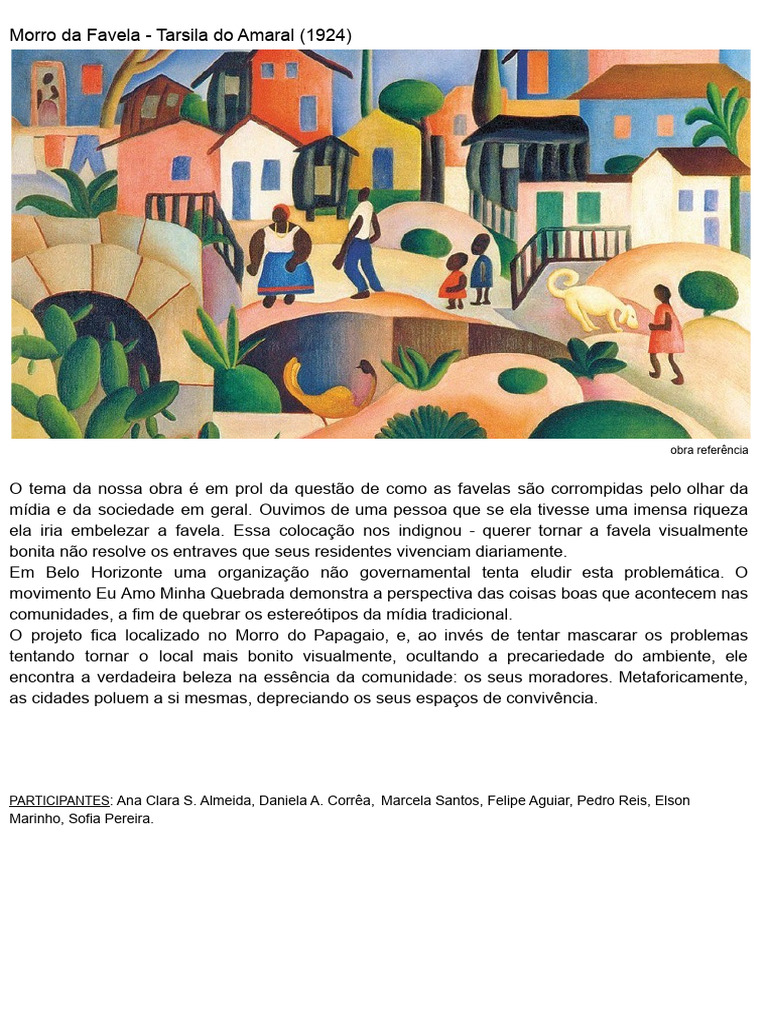 Morro Da Favela - Tarsila Do Amaral (1924) | PDF | Ciências Sociais