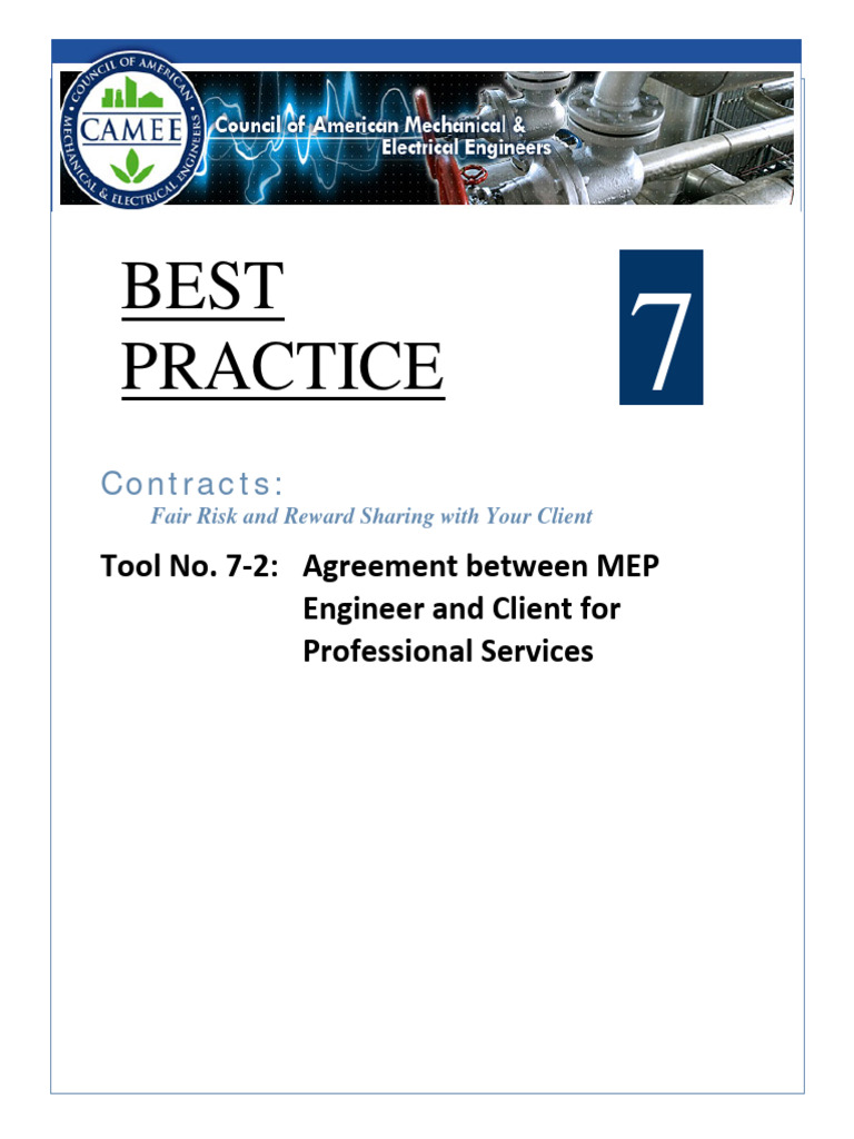 CAMEE Tool 7 2 Agreement MEP Client 2013 | PDF | Indemnity | Liability Insurance