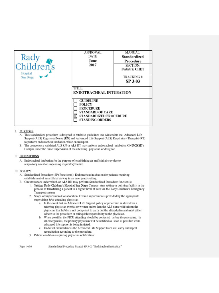 Intubation Procedure | Download Free PDF | Health Care | Medicine