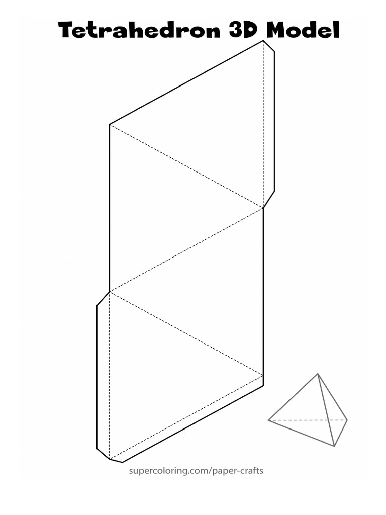 Tetrahedron 3D Paper Model - Free Printable Papercraft Templates | PDF