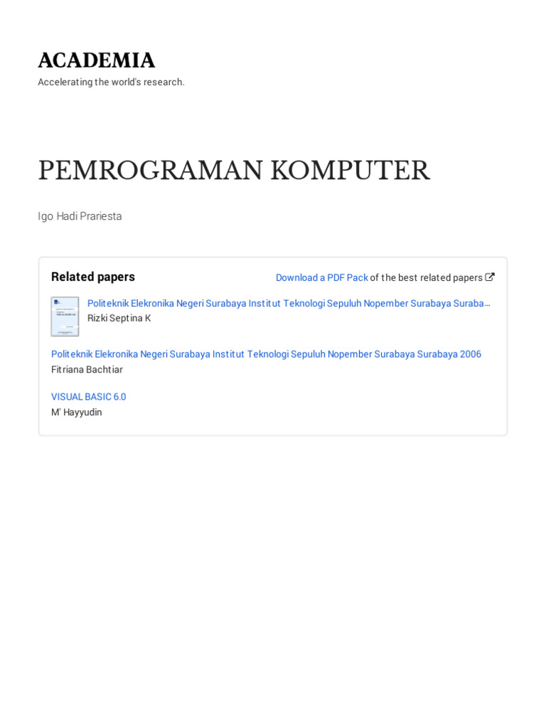 Pemrograman Komputer | PDF | Seni | Teknologi & Rekayasa