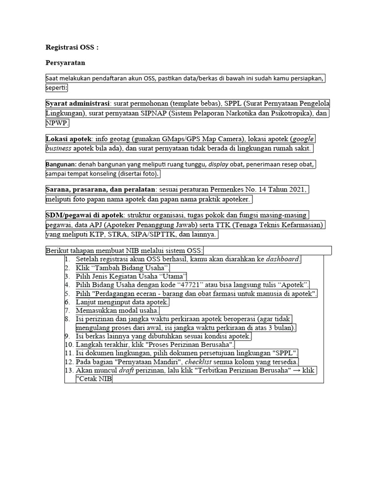 Registrasi OSS UU | PDF