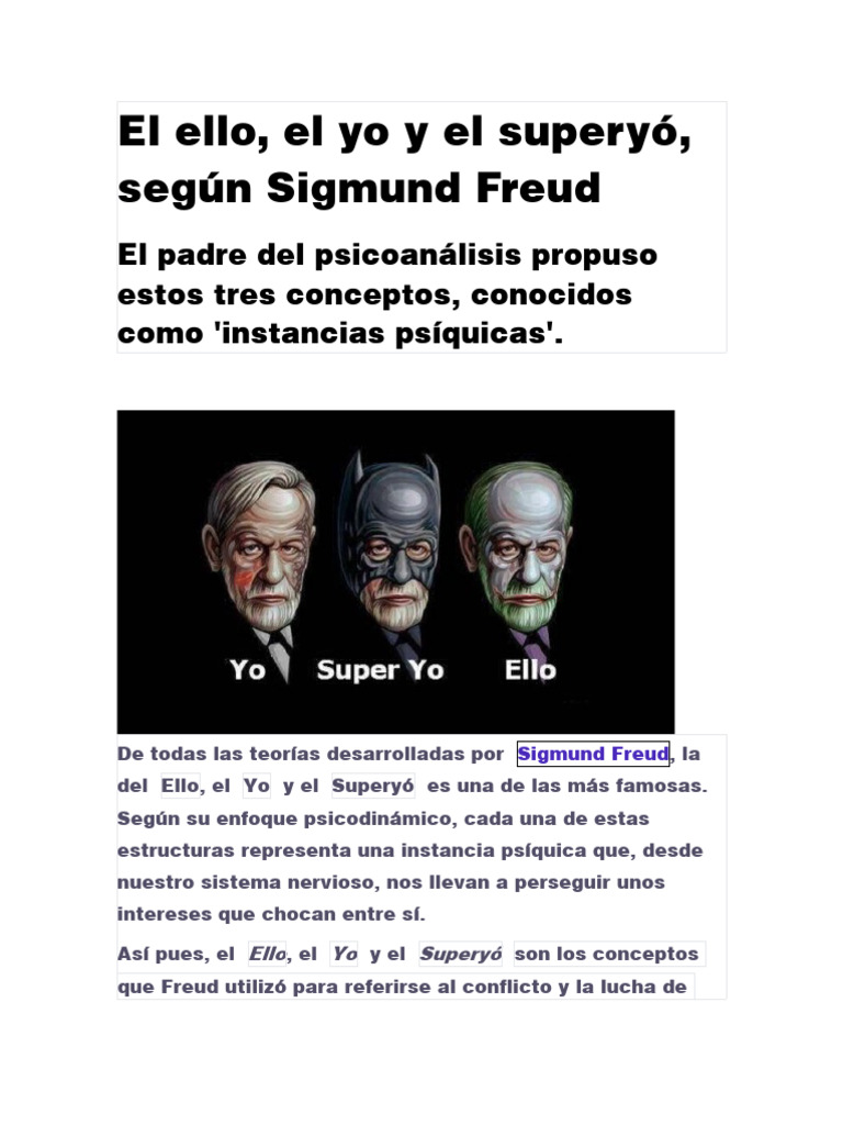 El Elloel Yo y El Super Yo | PDF | Carné de identidad | Sigmund Freud