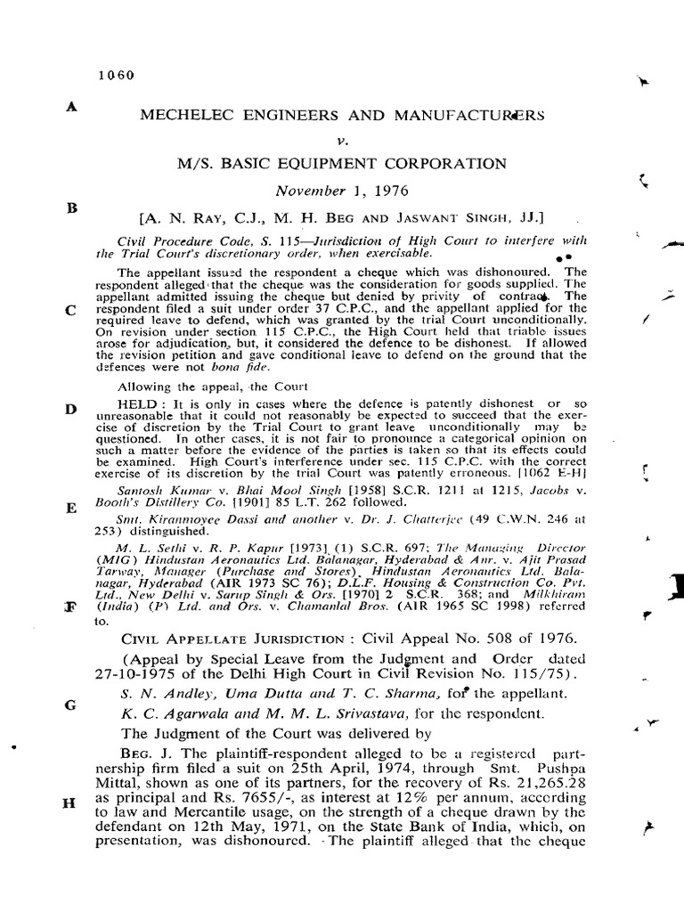 Mechelec Engineers And Manufacturers Vs Ms Basic Equipment Corporation