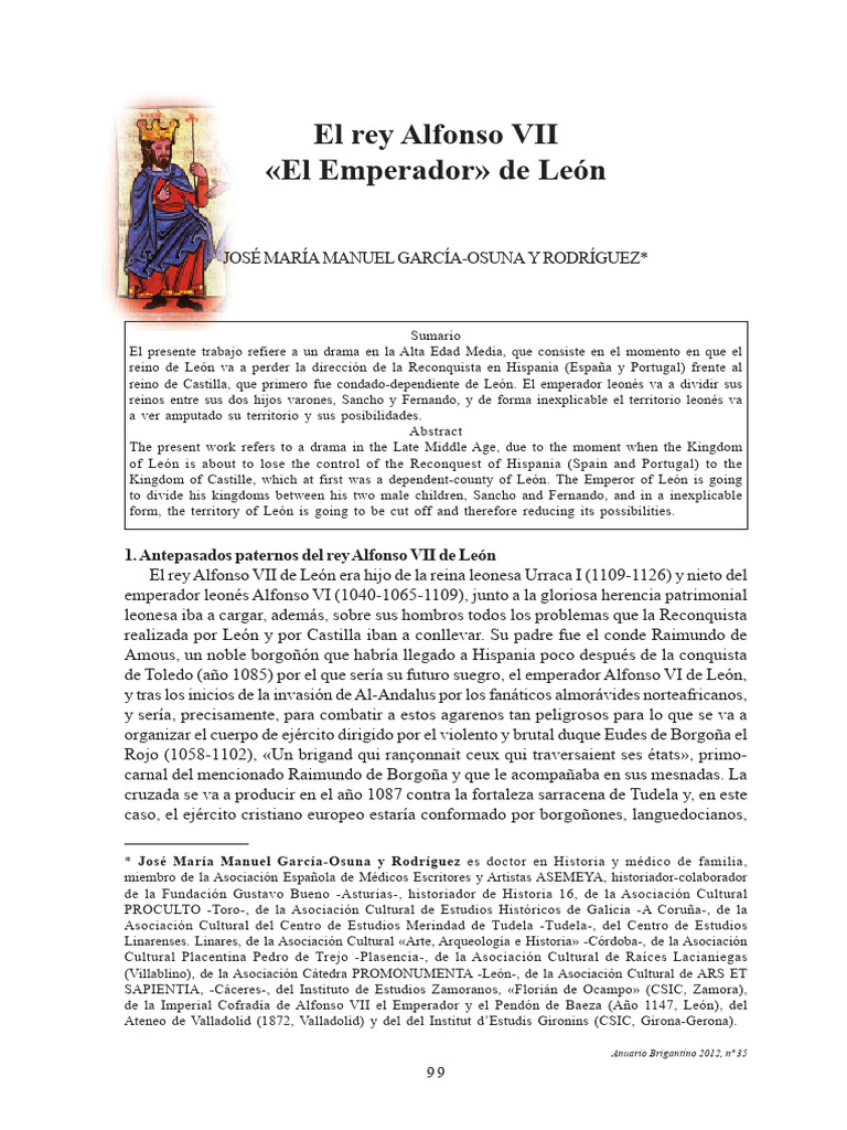 El Rey Alfonso VII | PDF