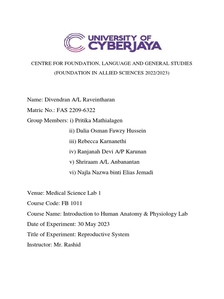 Exp 6 Reproductive System Pdf Ovary Testicle